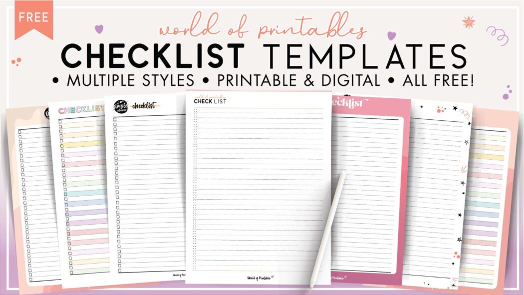 Checklist Template - 25 Best Styles | World of Printables