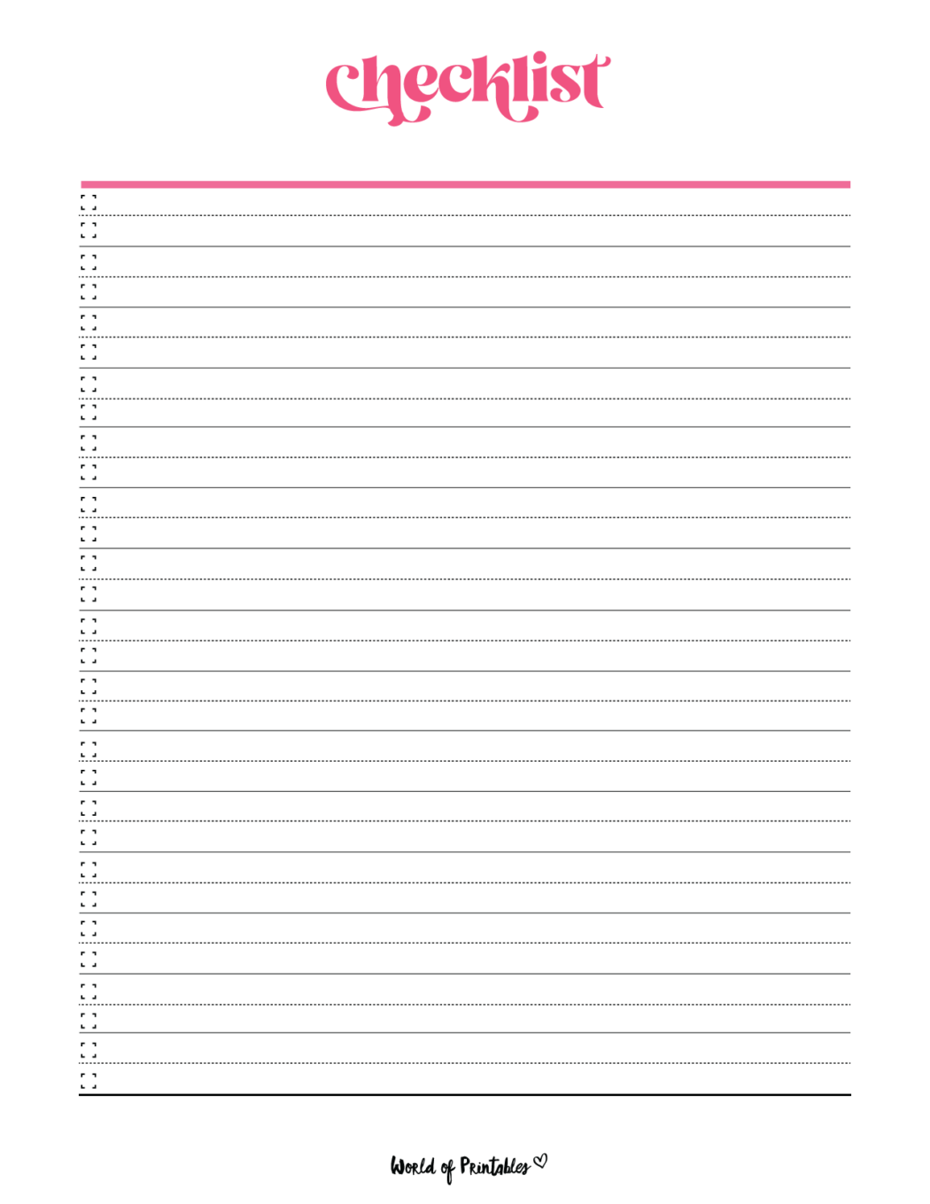 Checklist Template 25 Best Styles World Of Printables Checklist Template 25 Best Styles World Of Printables