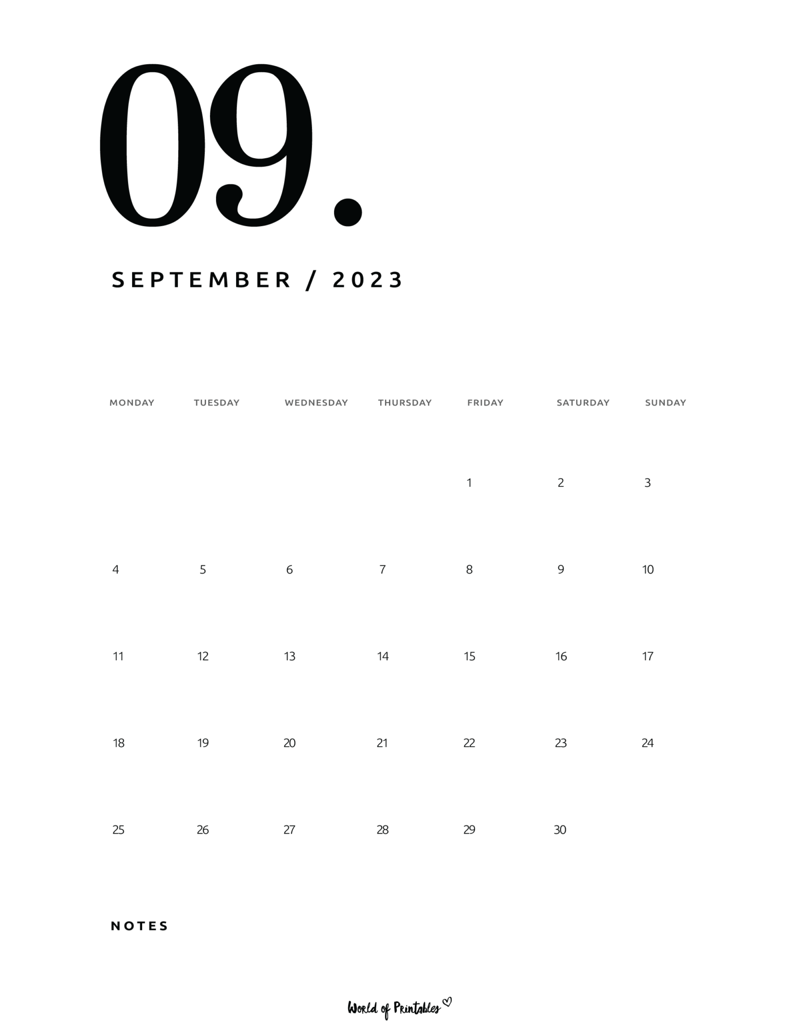 September 2023 Calendars | 100+ Styles - World of Printables