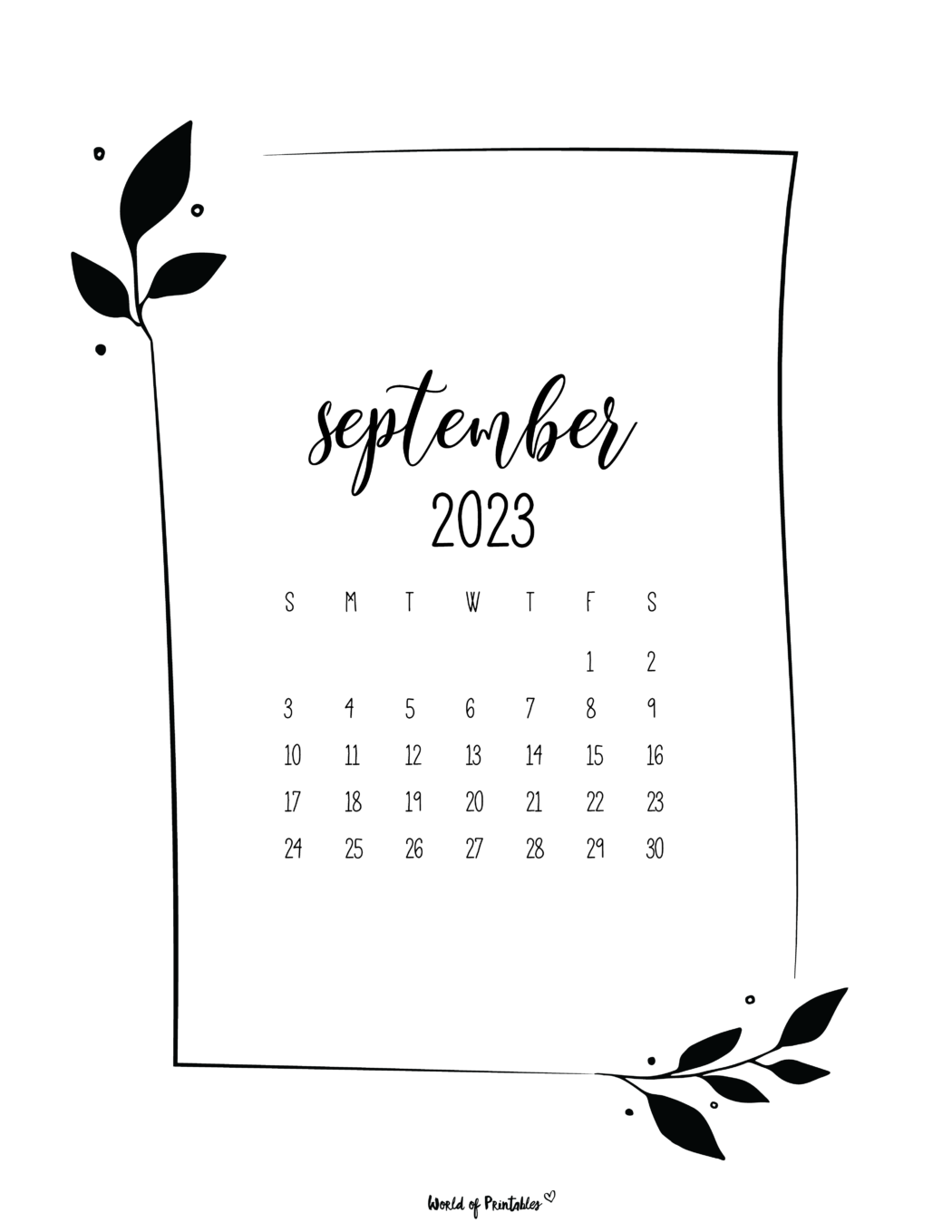 September 2023 Calendars | 100+ Styles - World of Printables