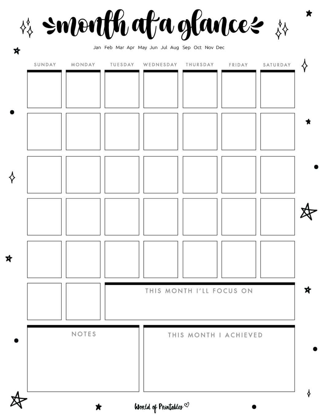 At A Glance Monthly Planner | 15+ Best Styles