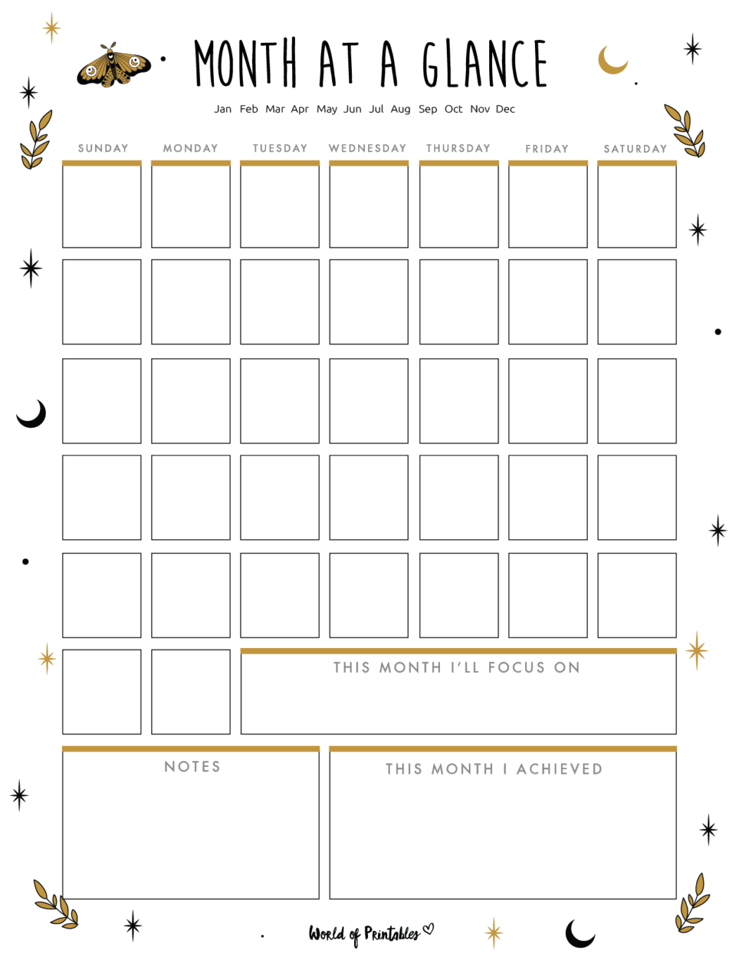 At A Glance Monthly Planner | 15+ Best Styles