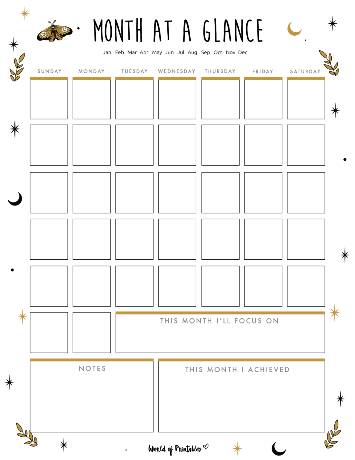 At A Glance Monthly Planner | 15+ Best Styles