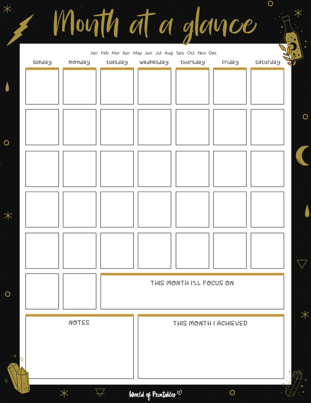 At A Glance Monthly Planner | 15+ Best Styles