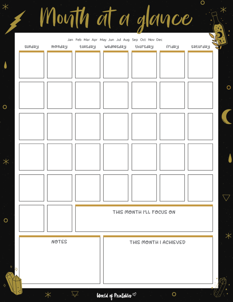 At A Glance Monthly Planner | 15+ Best Styles