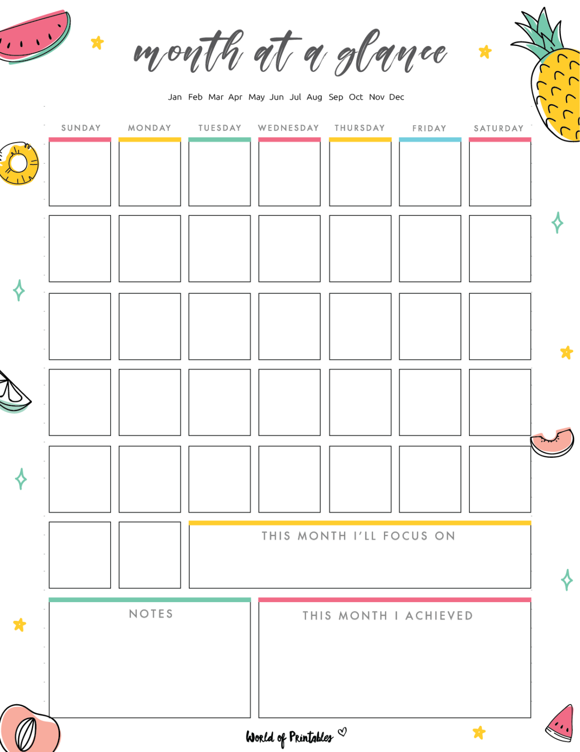 At A Glance Monthly Planner | 15+ Best Styles