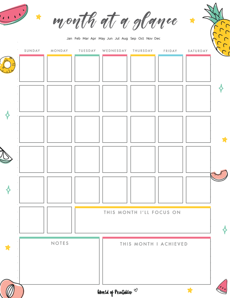 At A Glance Monthly Planner | 15+ Best Styles