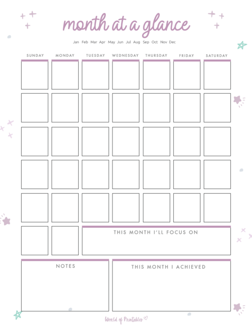 At A Glance Monthly Planner | 15+ Best Styles
