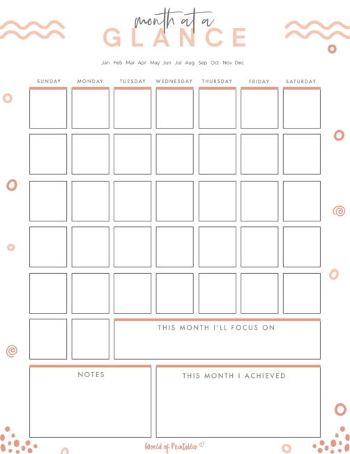 At A Glance Monthly Planner | 15+ Best Styles