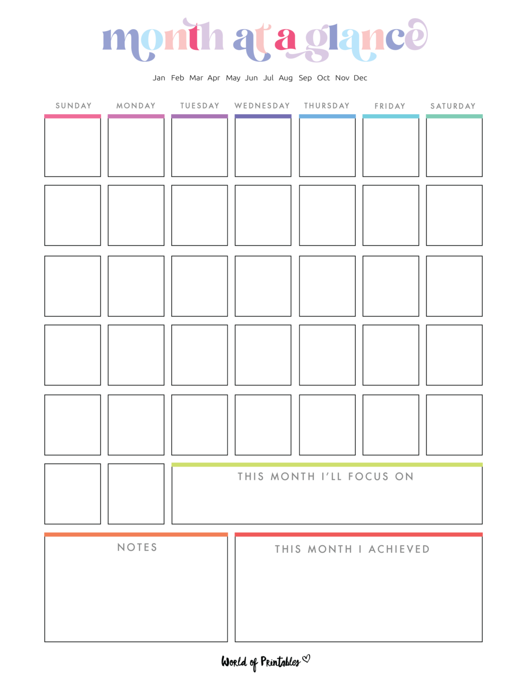 At A Glance Monthly Planner | 15+ Best Styles