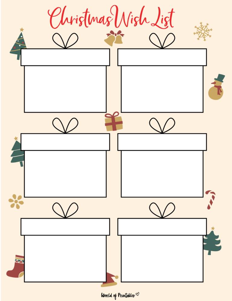 Wish List Templates - For Christmas, Amazon & Universal - World of ...