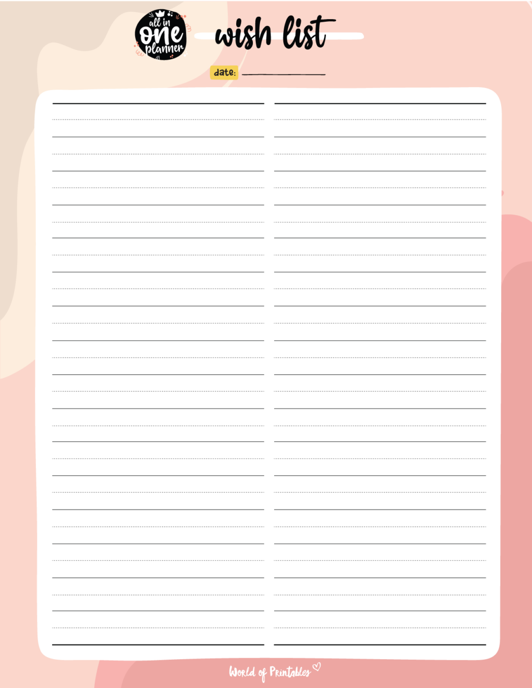 Wish List Templates - For Christmas, Amazon & Universal - World of ...