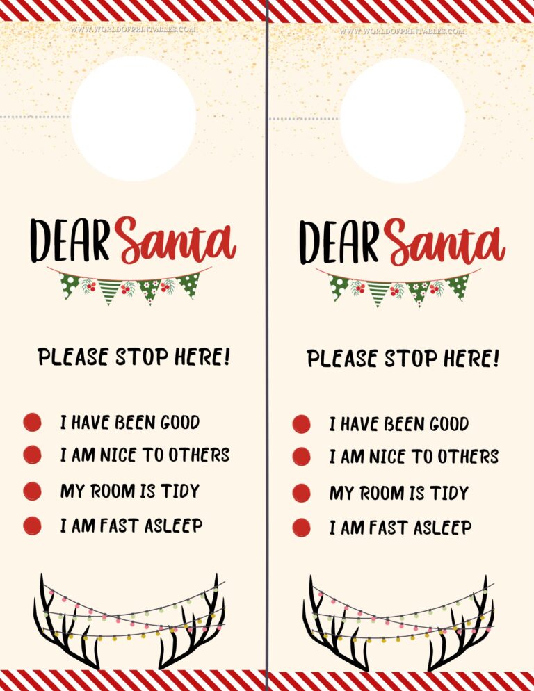 Free Christmas Door Hanger Printables for Kids - World of Printables