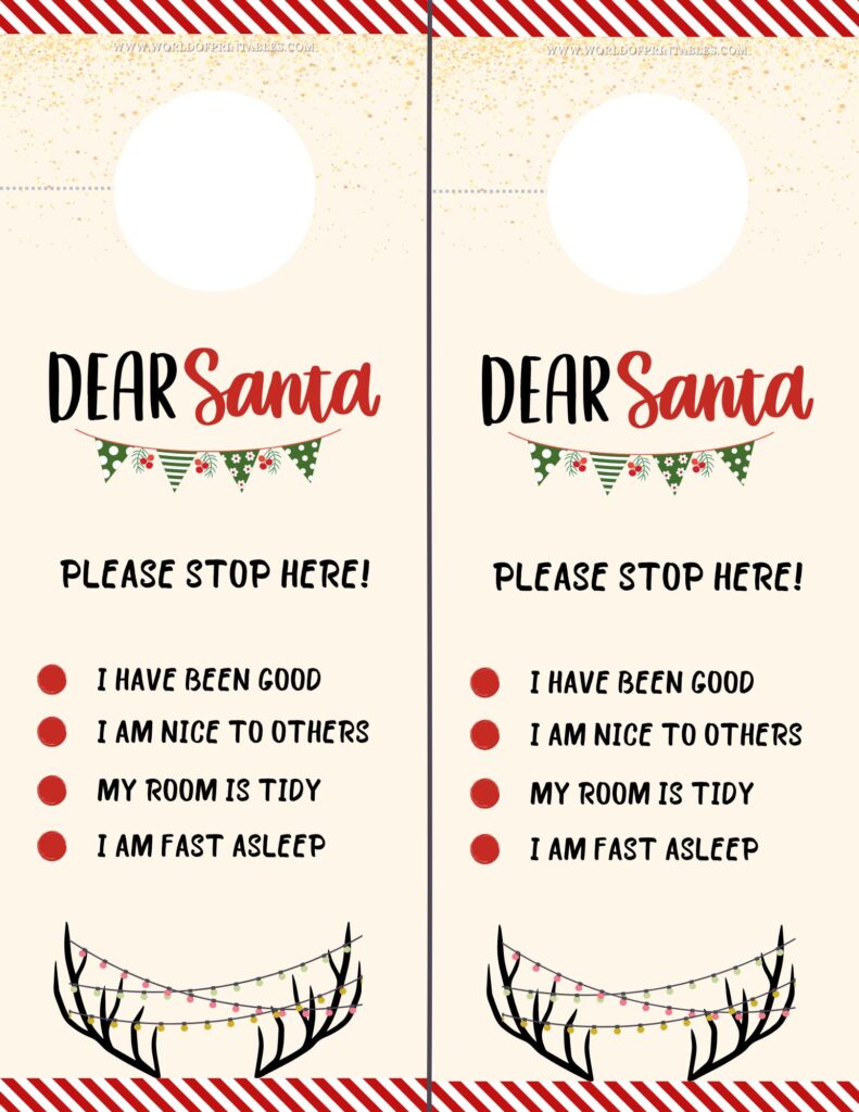 Free Christmas Door Hanger Printables for Kids - World of Printables