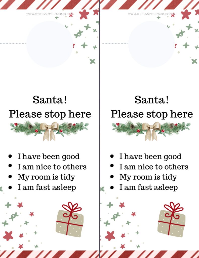 Free Christmas Door Hanger Printables for Kids - World of Printables