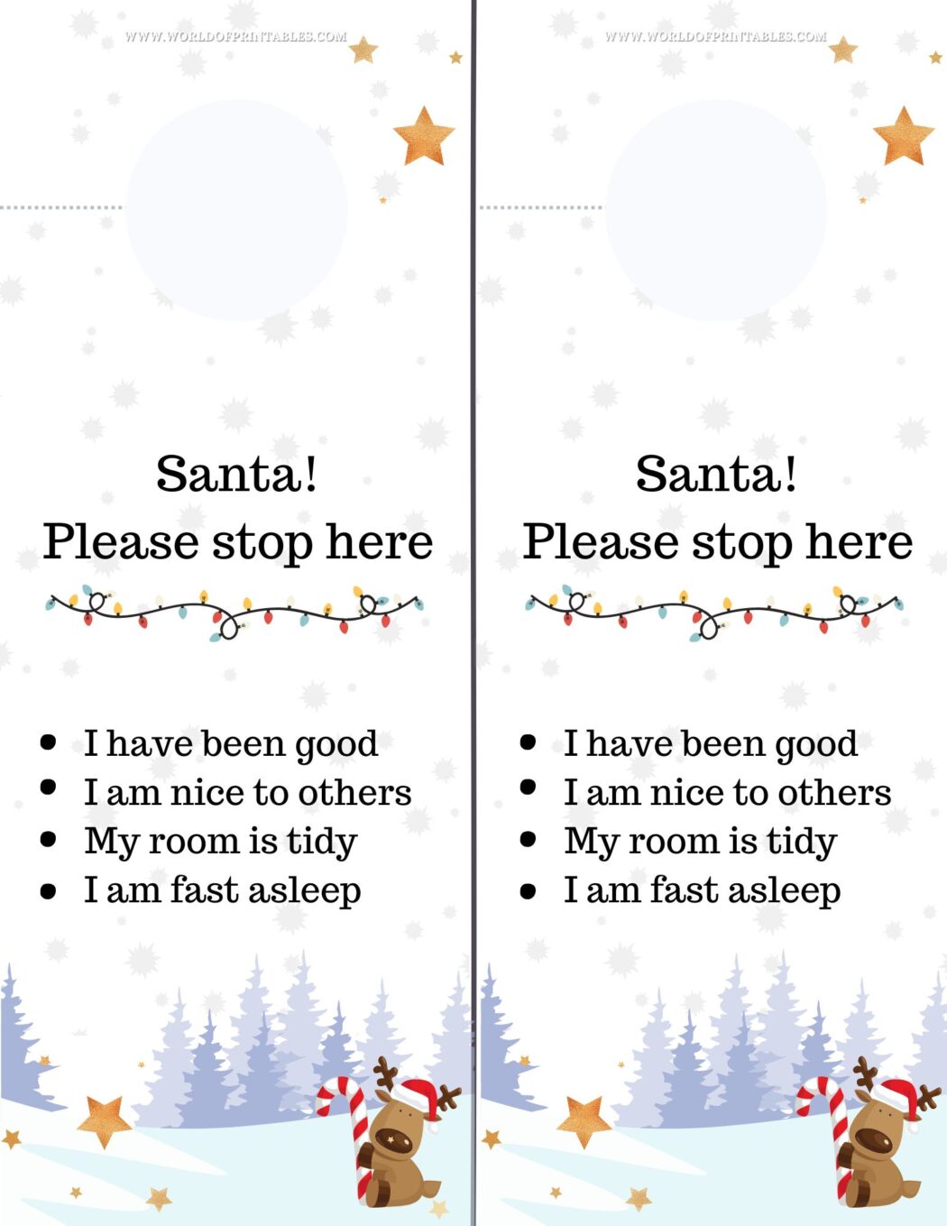 Free Christmas Door Hanger Printables for Kids - World of Printables