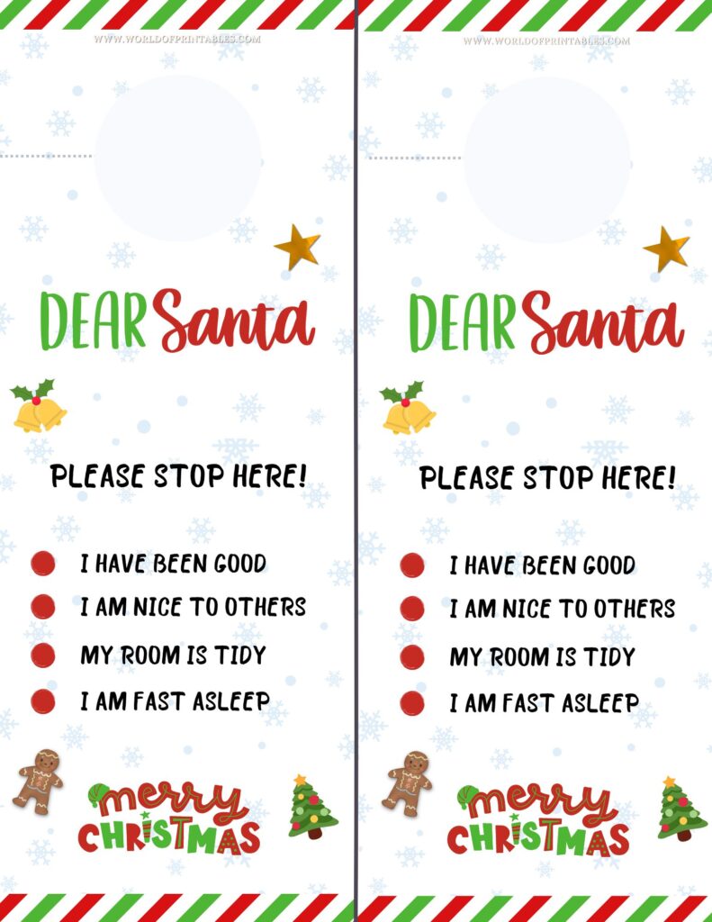 Free Christmas Door Hanger Printables for Kids - World of Printables