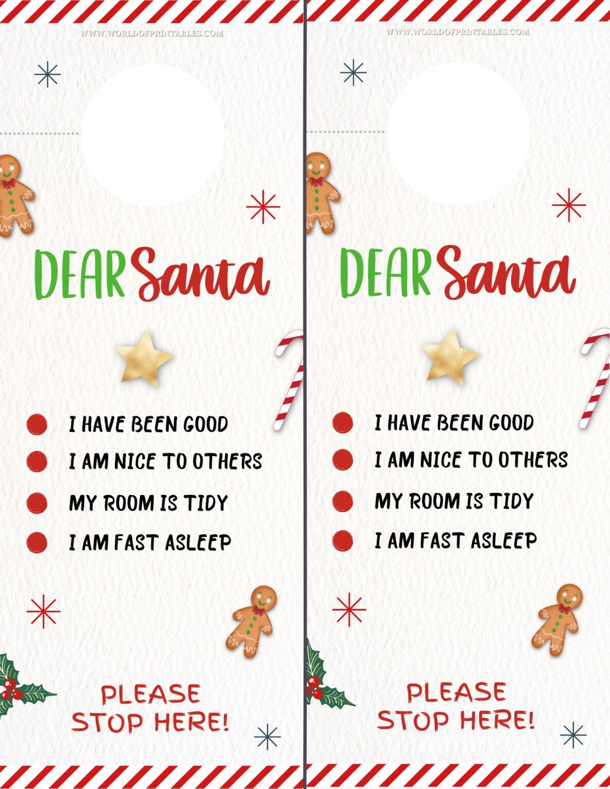 Free Christmas Door Hanger Printables for Kids - World of Printables