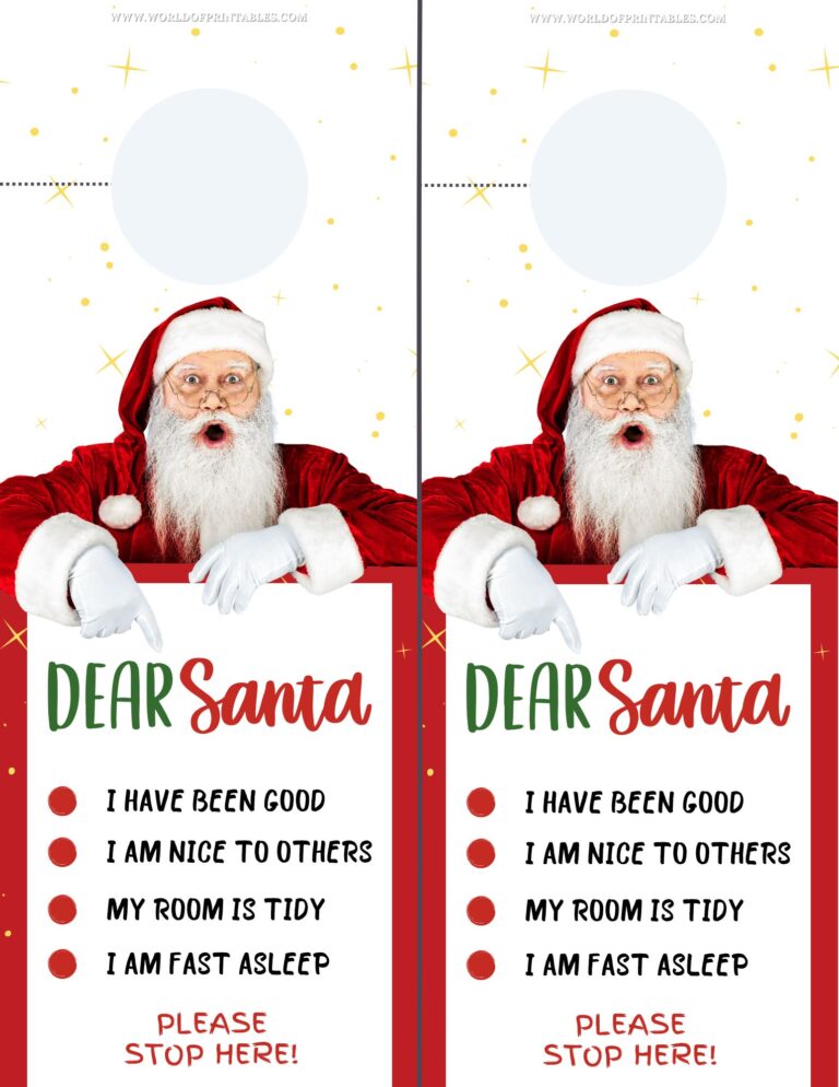 Free Christmas Door Hanger Printables for Kids - World of Printables