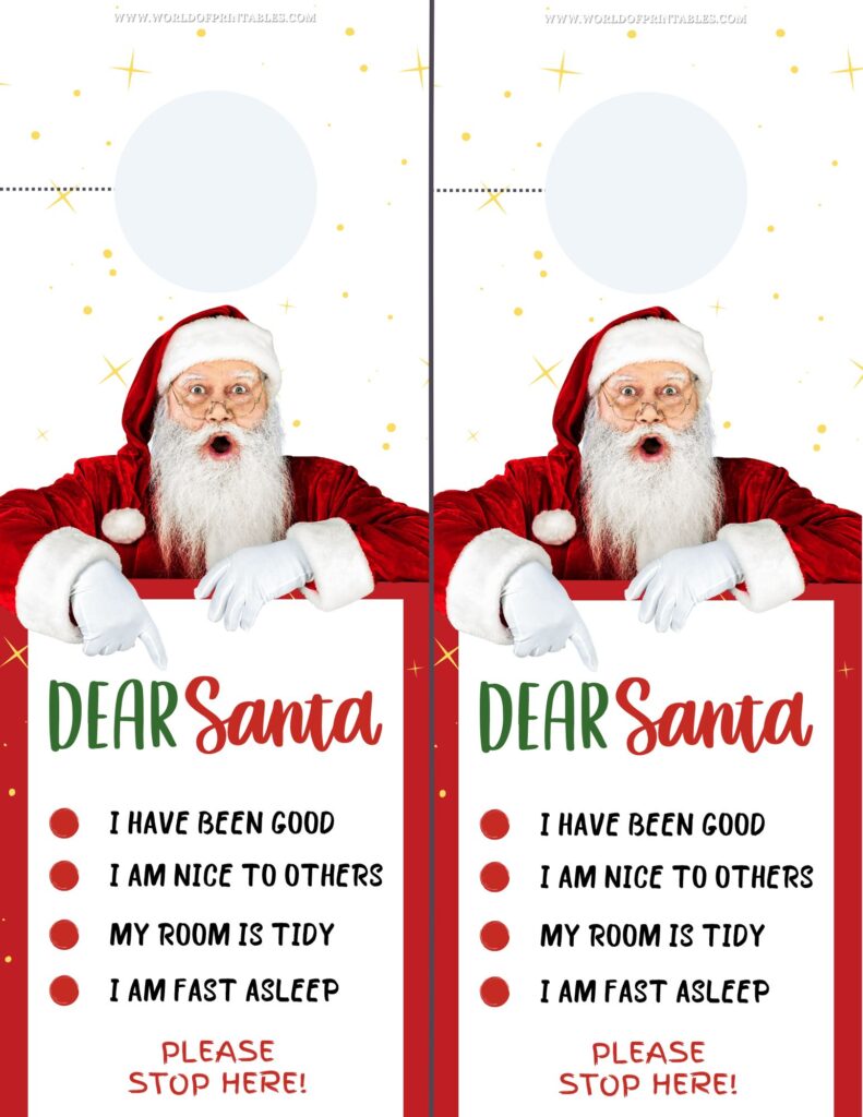 Free Christmas Door Hanger Printables for Kids - World of Printables