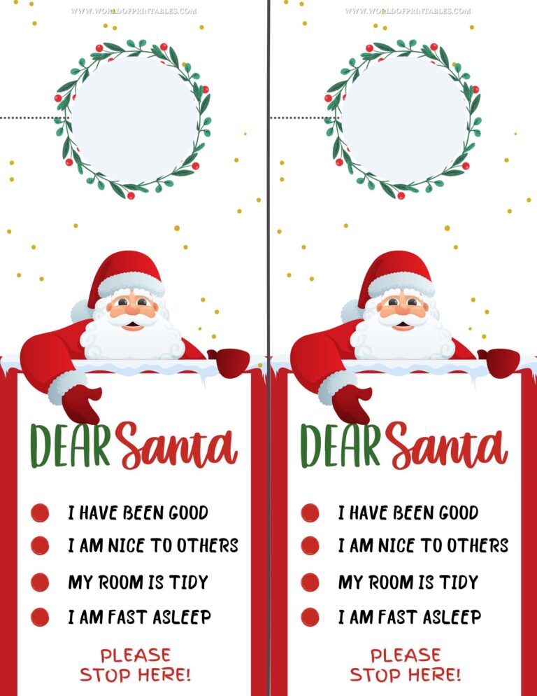 Free Christmas Door Hanger Printables for Kids - World of Printables