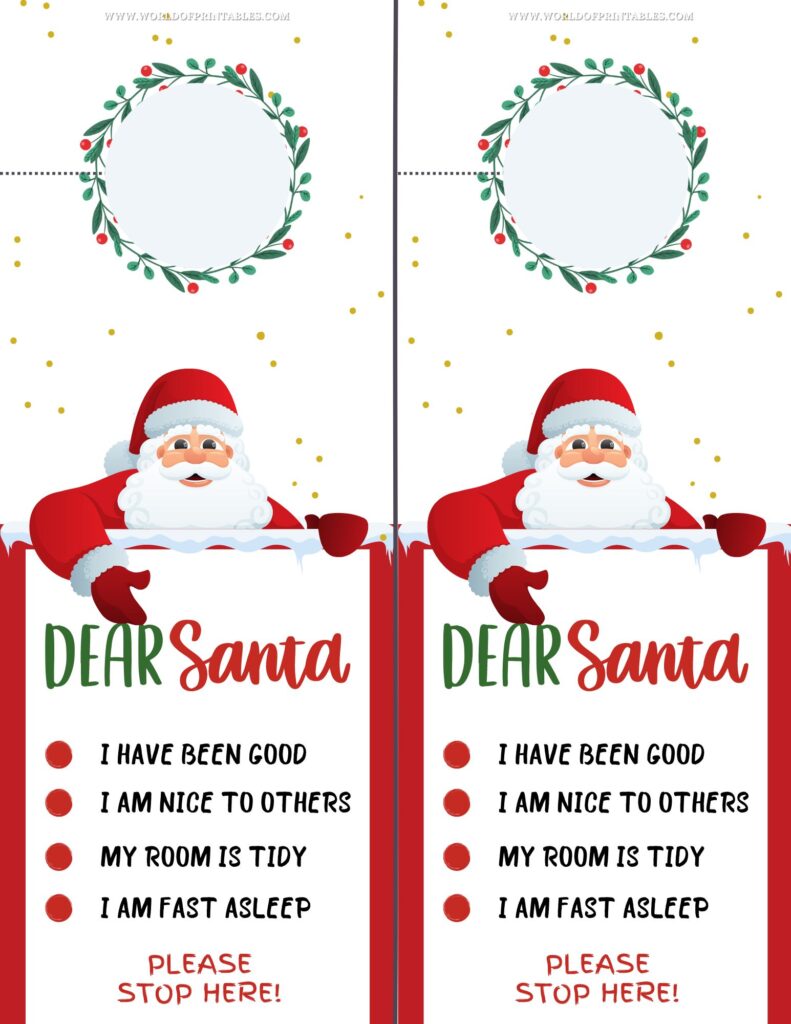 Free Christmas Door Hanger Printables for Kids - World of Printables