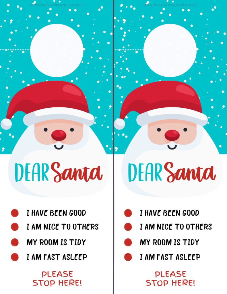 Free Christmas Door Hanger Printables for Kids - World of Printables
