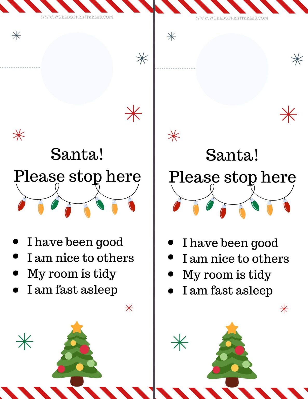 Free Christmas Door Hanger Printables for Kids - World of Printables