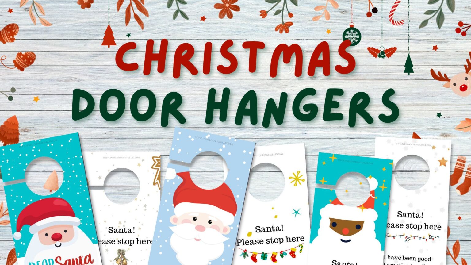 Free Christmas Door Hanger Printables for Kids - World of Printables