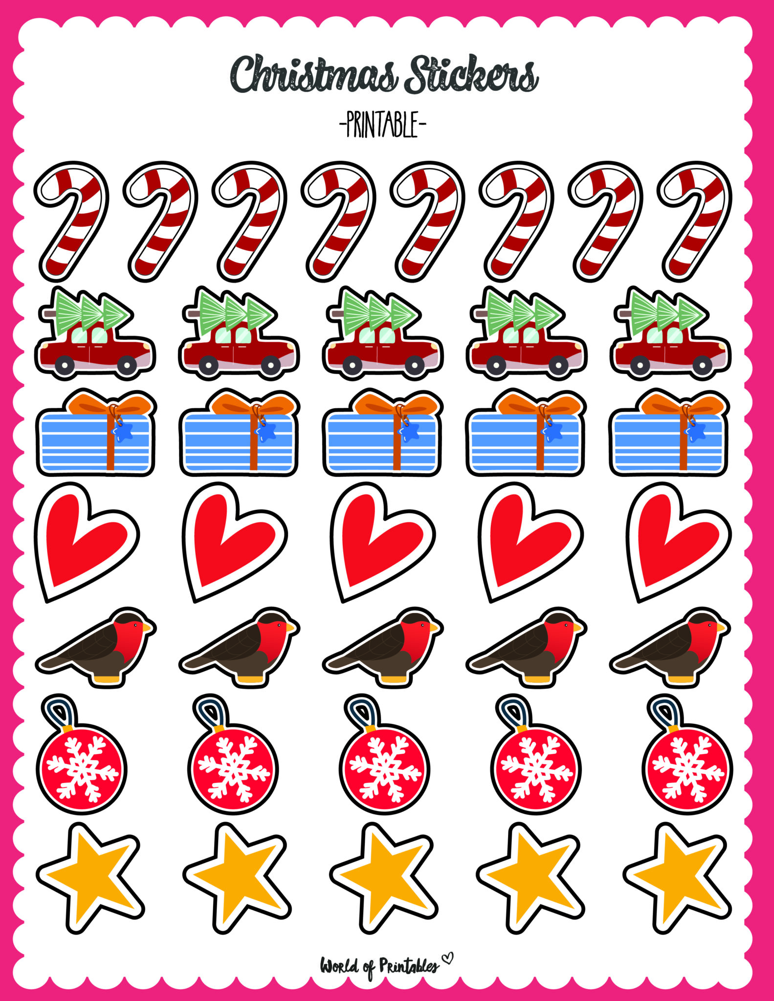 Christmas Stickers - World of Printables