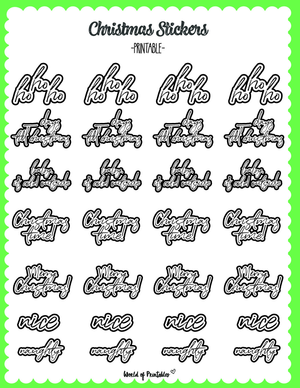 Christmas Stickers - World of Printables