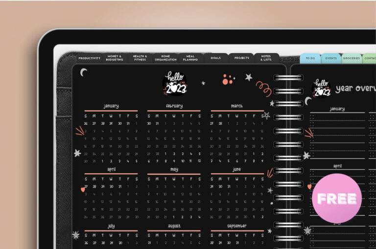 Digital Planner PDF | Free Stylish 2023 Planner - World of Printables