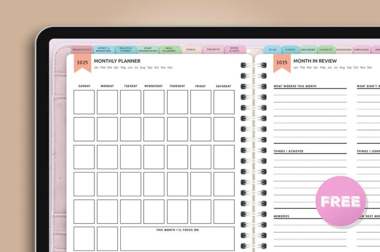 Free Digital Planner For 2025 - World of Printables