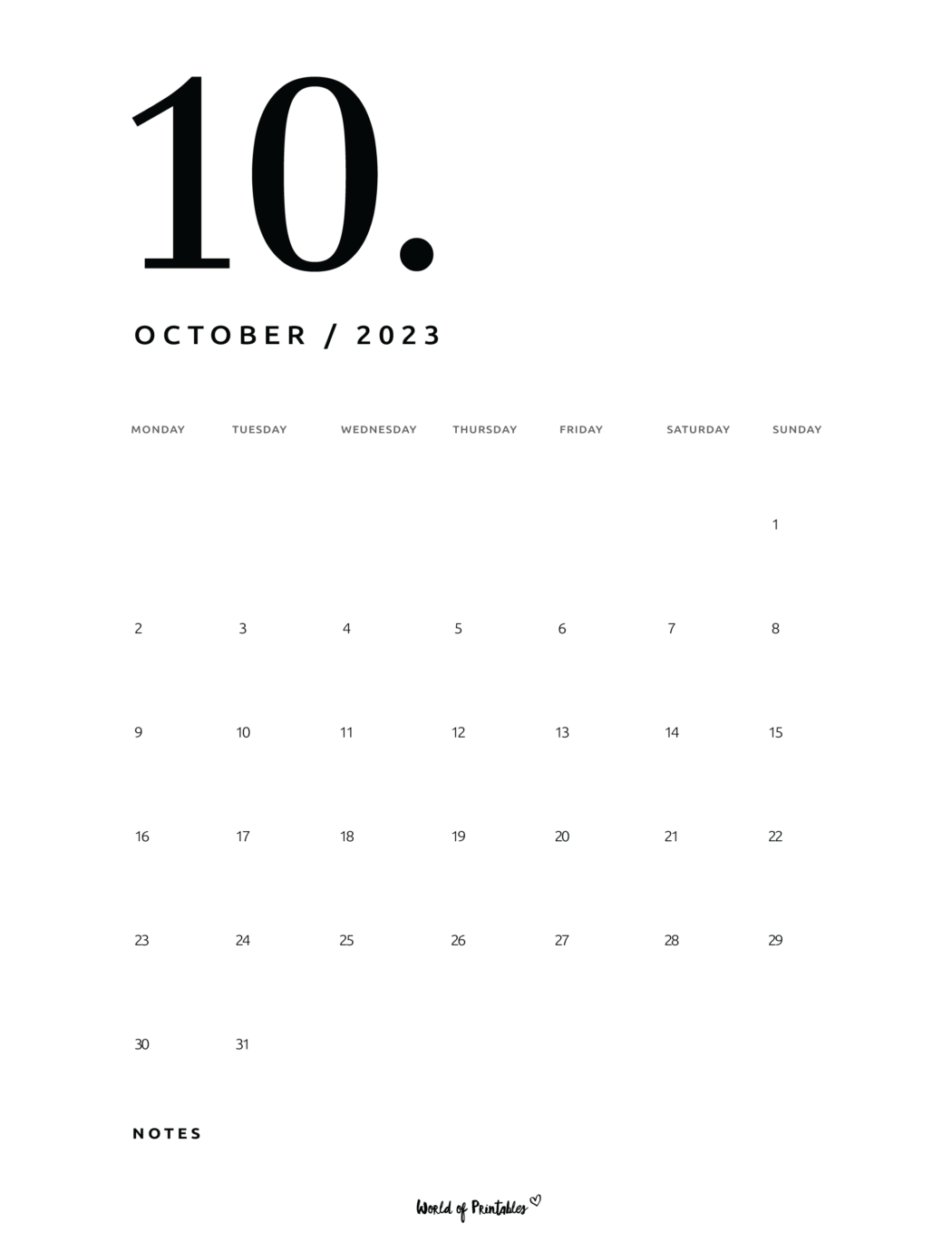 October 2023 Calendars | 100+ Styles - World of Printables