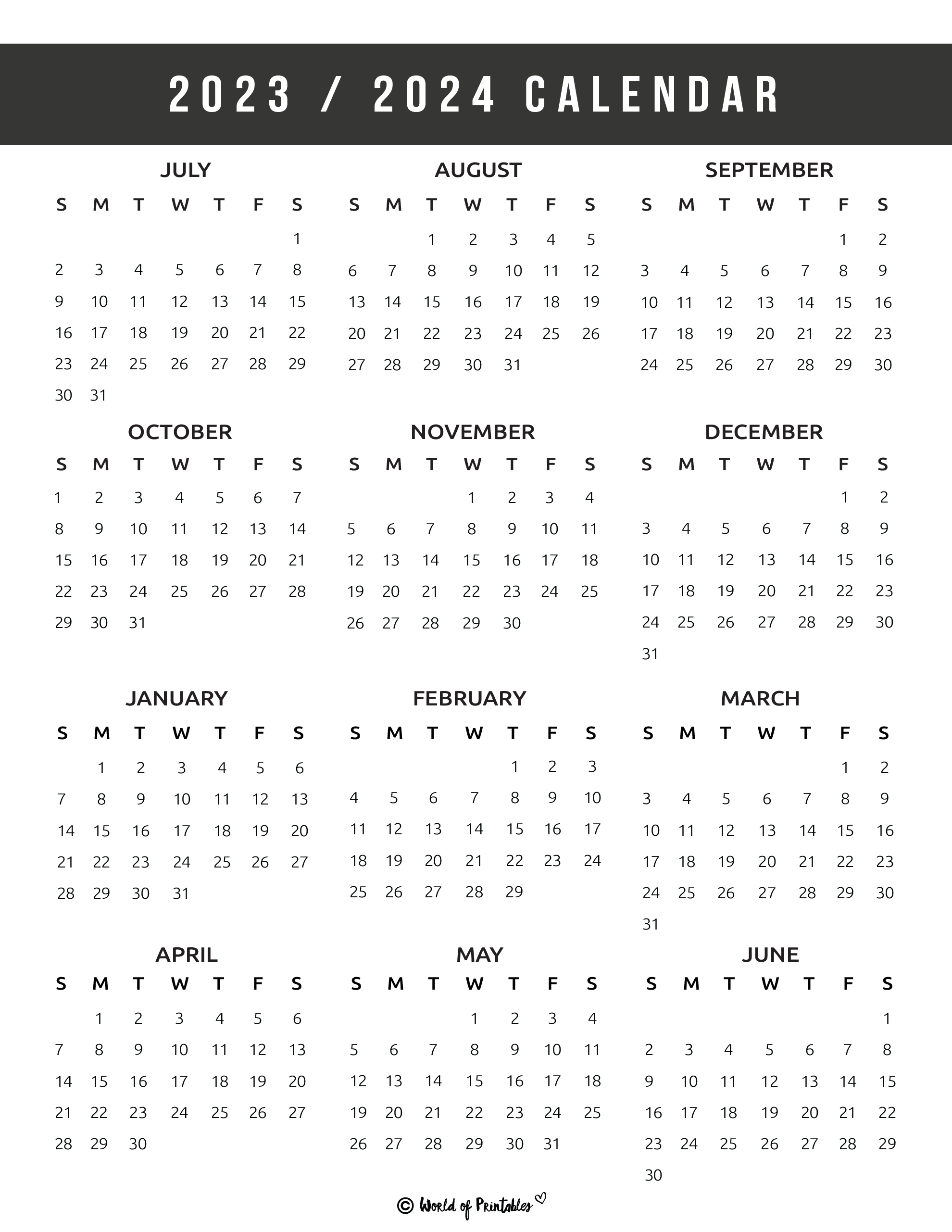 2023 2024 Calendar Free Printables World Of Printables 55 Off 2023 2024 Calendar Free Printables World Of Printables 55 Off