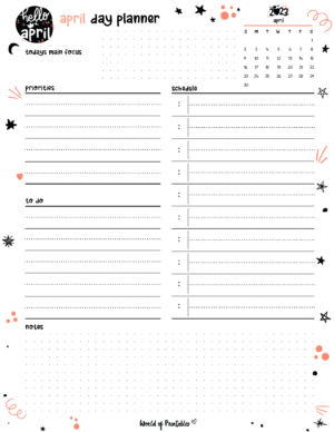 Cute April Calendar & Planner Printable Set - World of Printables