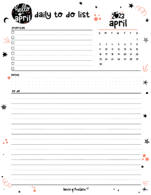 Cute April Calendar & Planner Printable Set - World of Printables