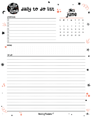 Cute June 2023 Calendar & Planner Set - World of Printables