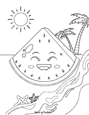 Cute Food Coloring Pages - World of Printables