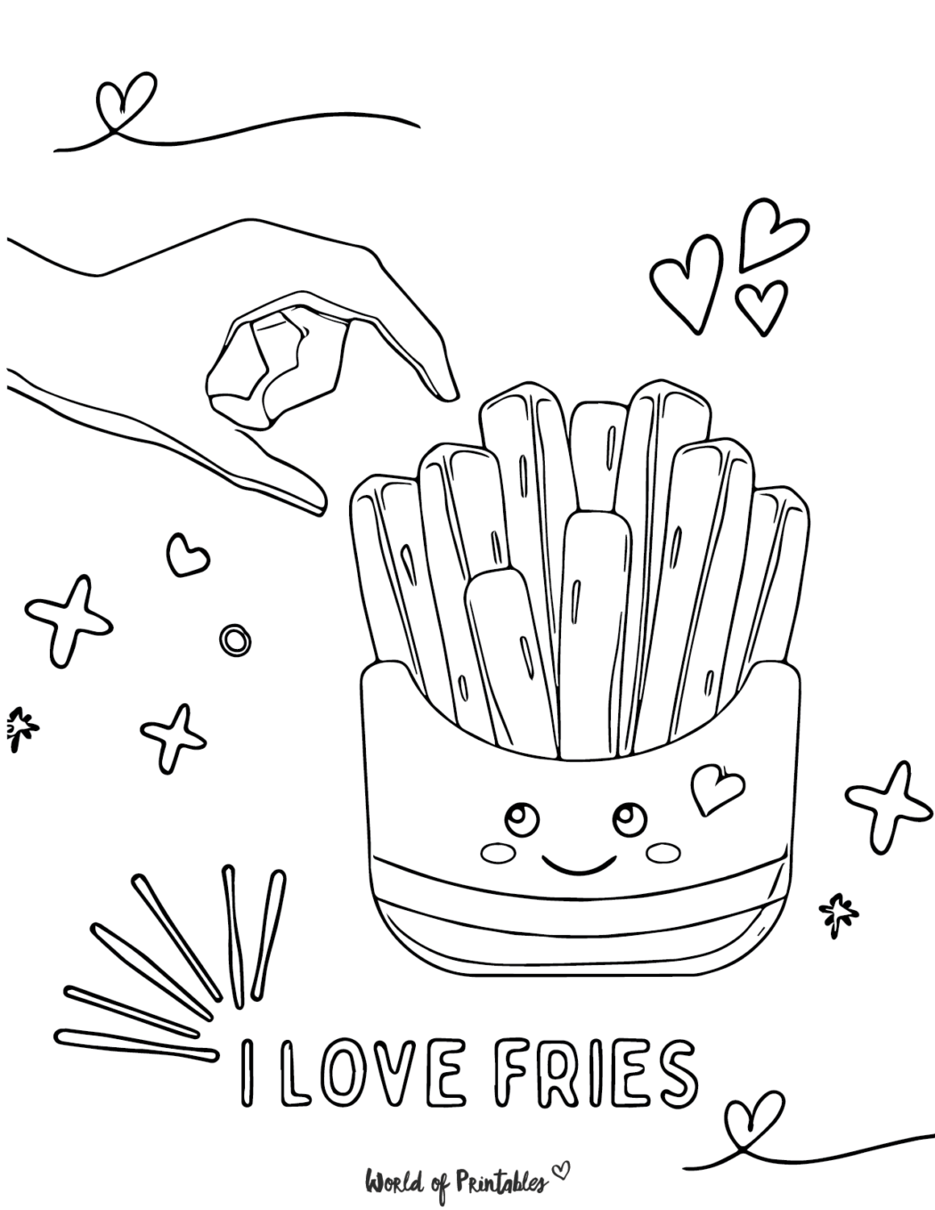 Cute Food Coloring Pages - World of Printables