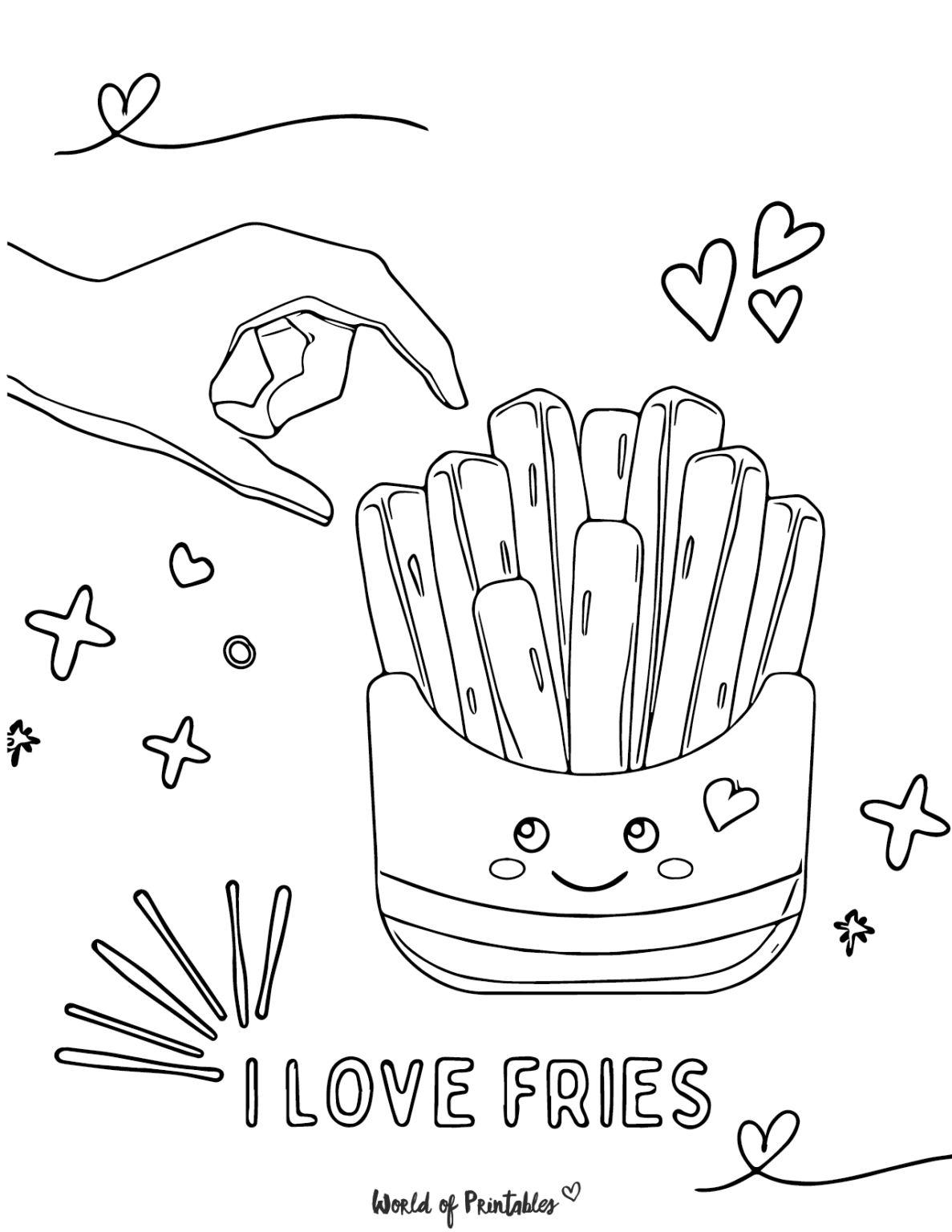 Cute Food Coloring Pages - World of Printables