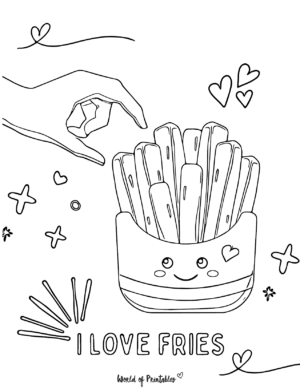 Cute Food Coloring Pages - World of Printables
