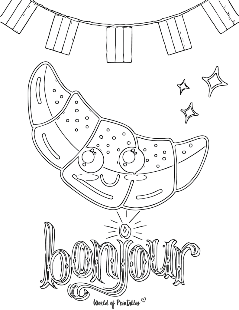 Cute Food Coloring Pages - World of Printables