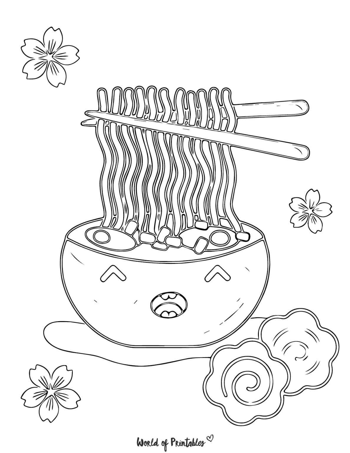 Cute Food Coloring Pages - World of Printables