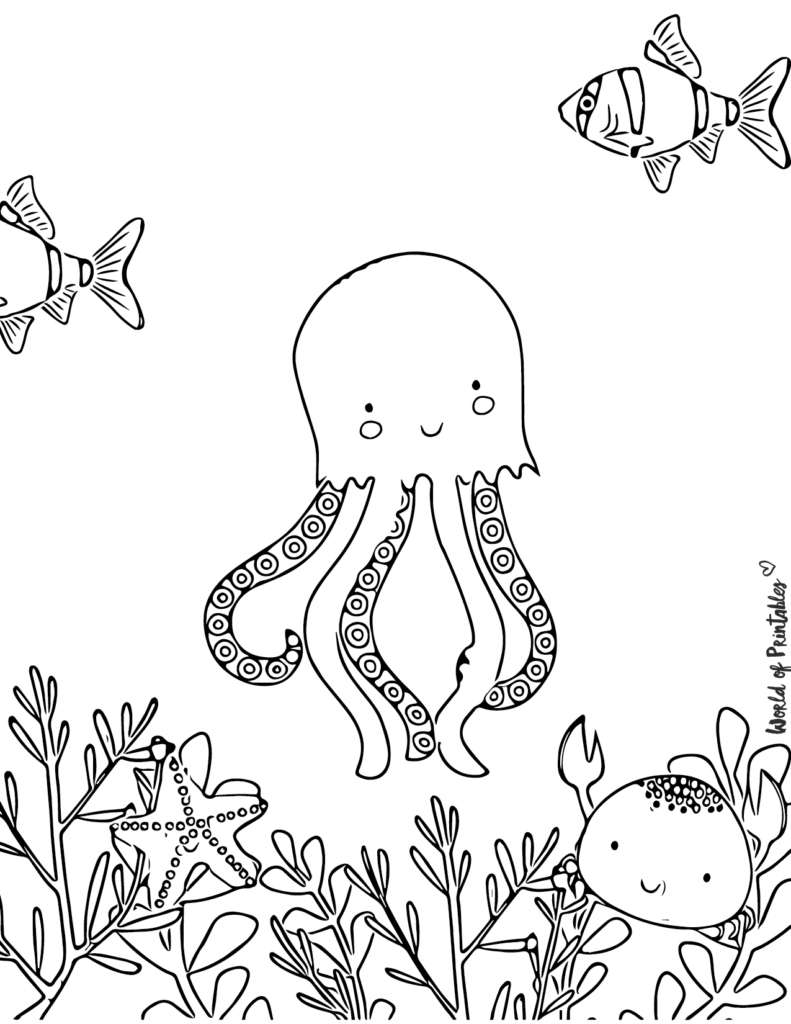 Octopus Coloring Pages - World of Printables