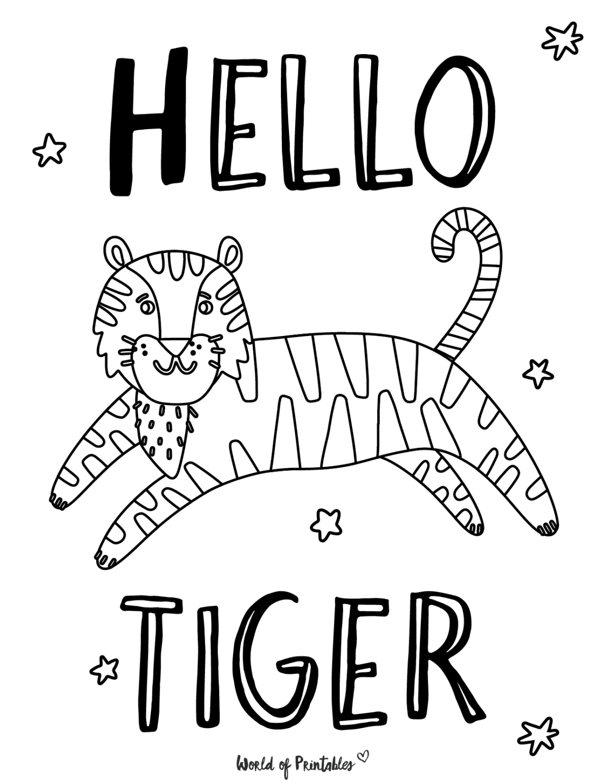Tiger Coloring Pages - World of Printables