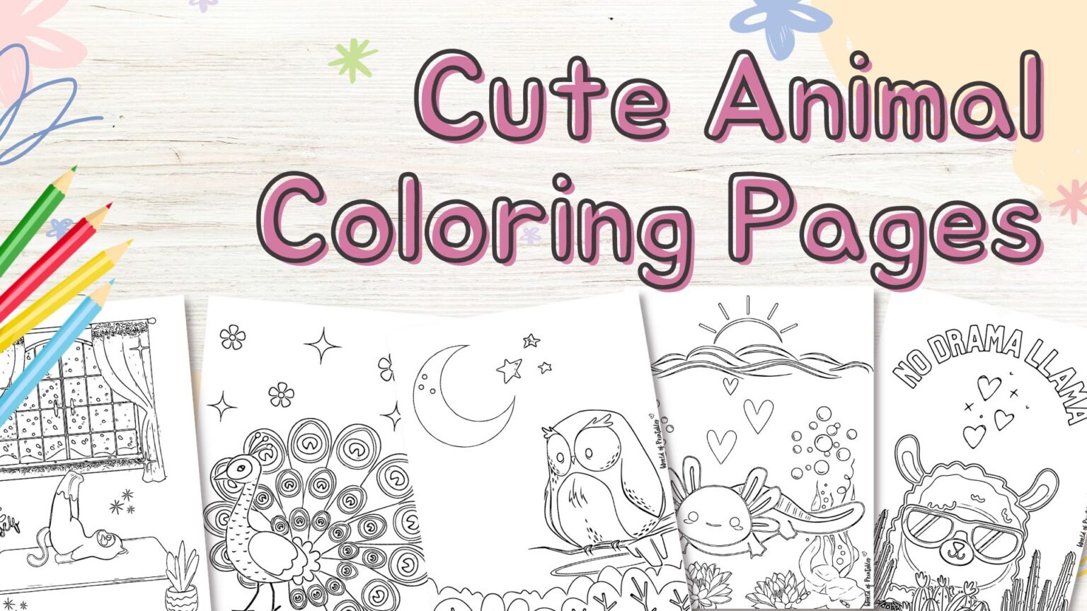 Cute Animal Coloring Pages - World of Printables
