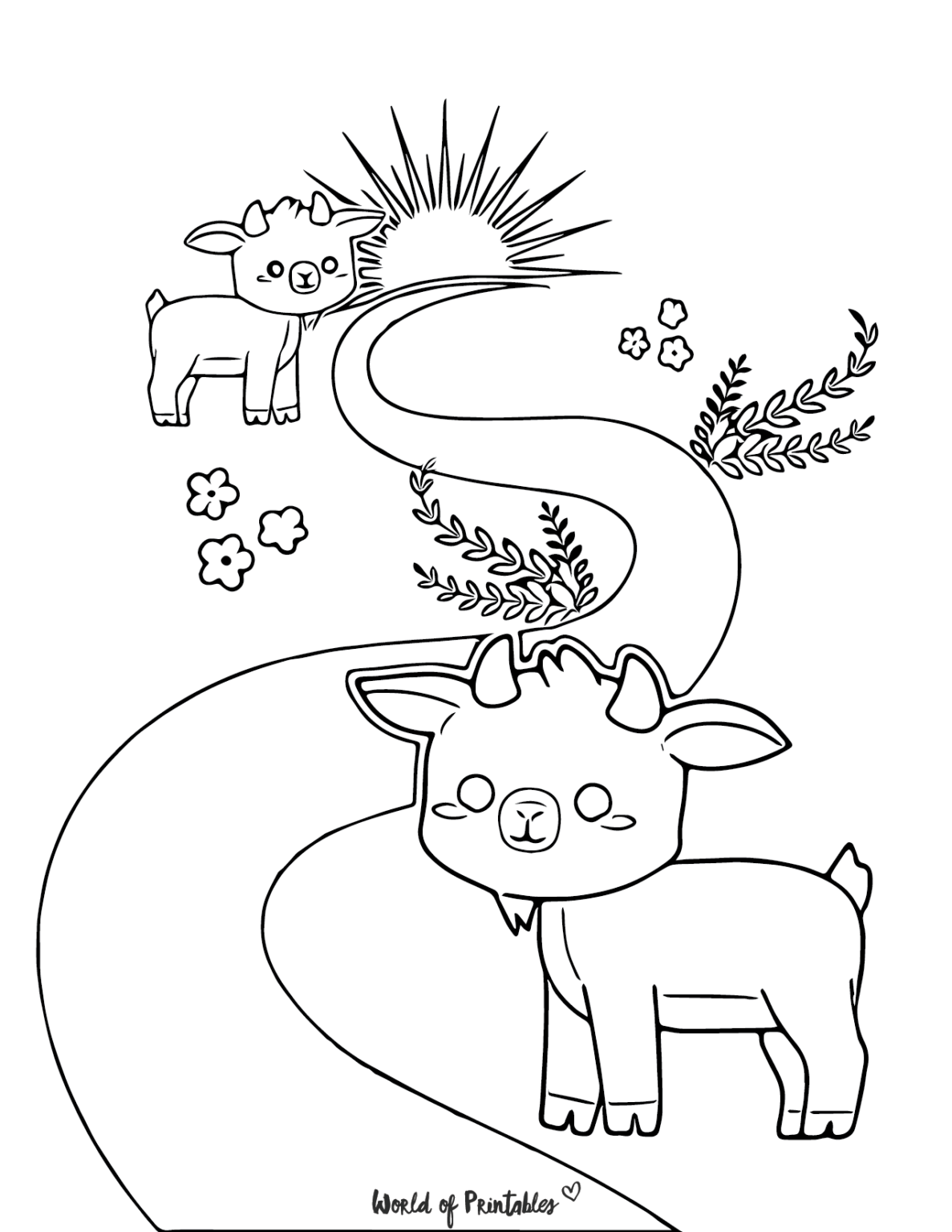 Cute Animal Coloring Pages - World of Printables