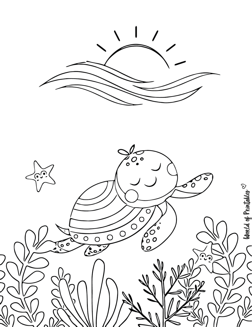 Turtle Coloring Pages - World of Printables