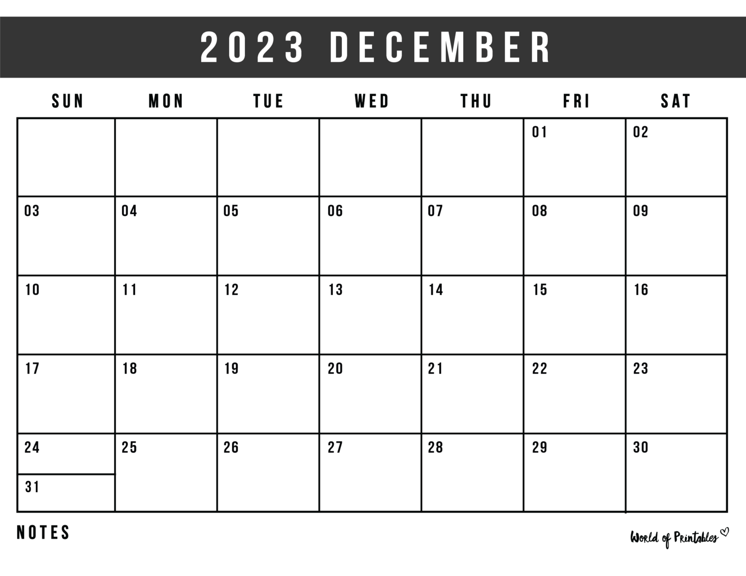 December 2023 Calendars | 100+ Styles - World of Printables